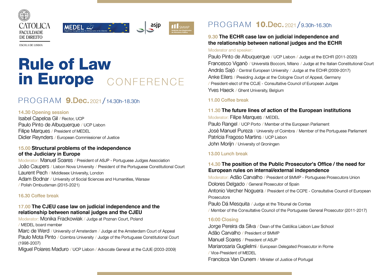 Rule of Law in Europe Conference - Lisbon 2021